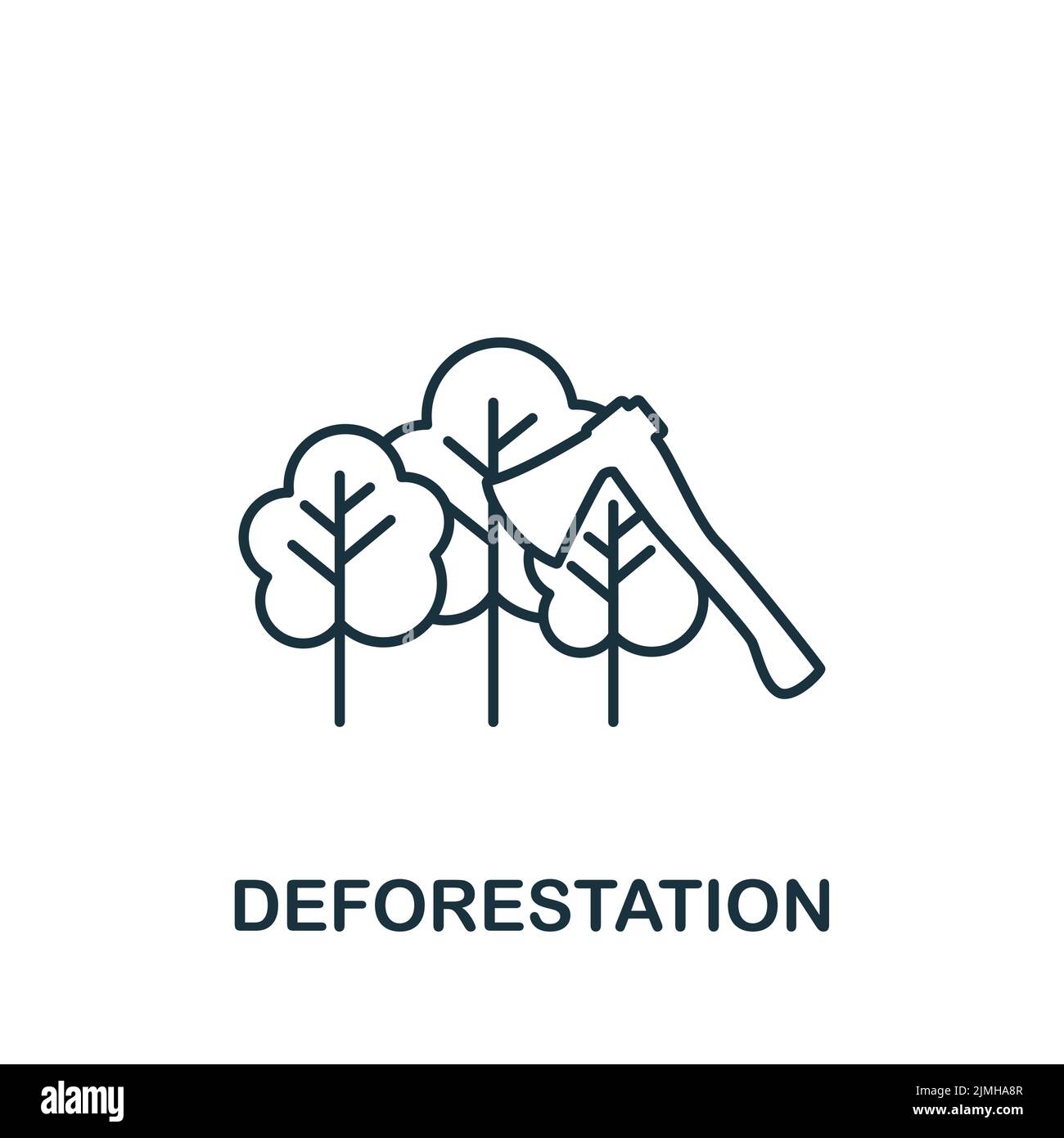 Deforestation icon. Monochrome simple icon for templates, web design ...
