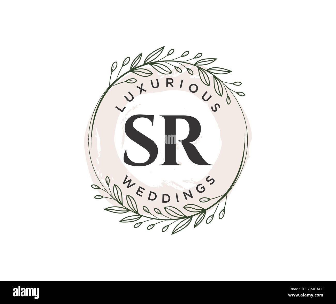 SR Initials letter Wedding monogram logos template, hand drawn modern ...