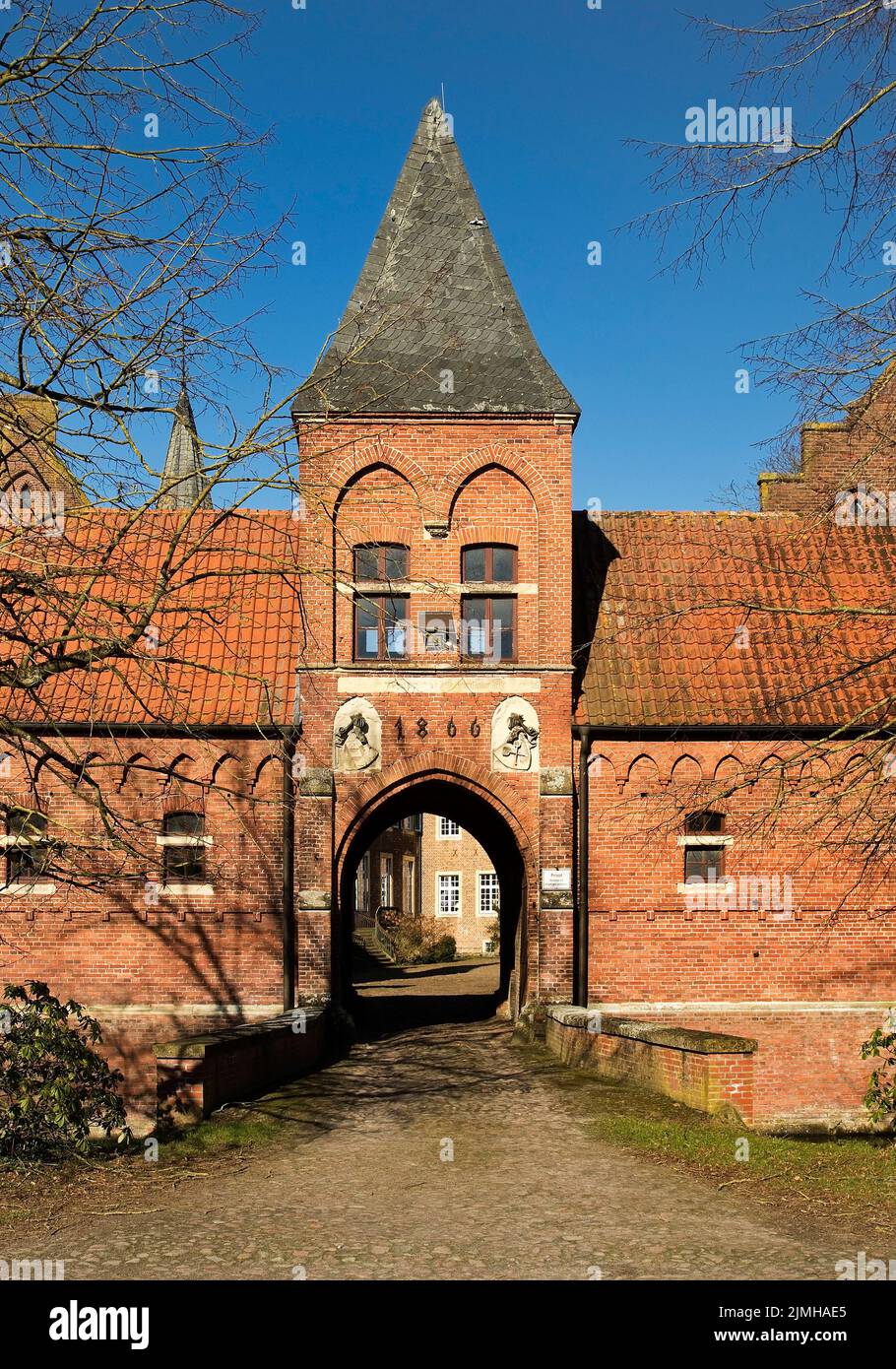 Haus Egelborg, moated castle in Legden, Muensterland, North Rhine ...