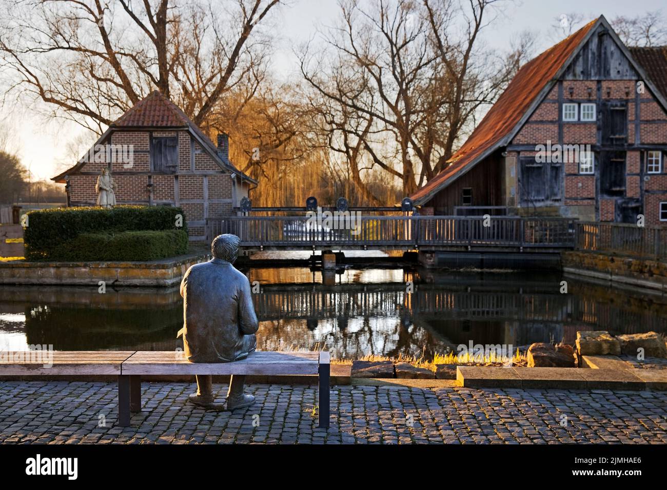 Bronze sculpture of the local poet Paul Advena at the water mill in ...