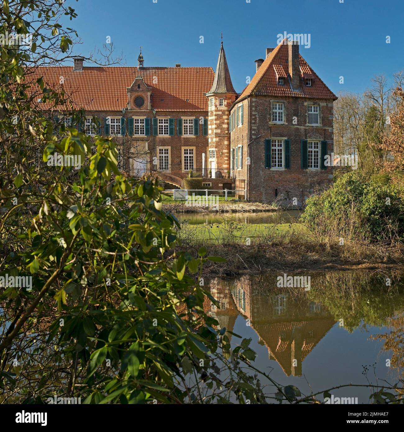 Haus Egelborg, moated castle in Legden, Muensterland, North Rhine ...