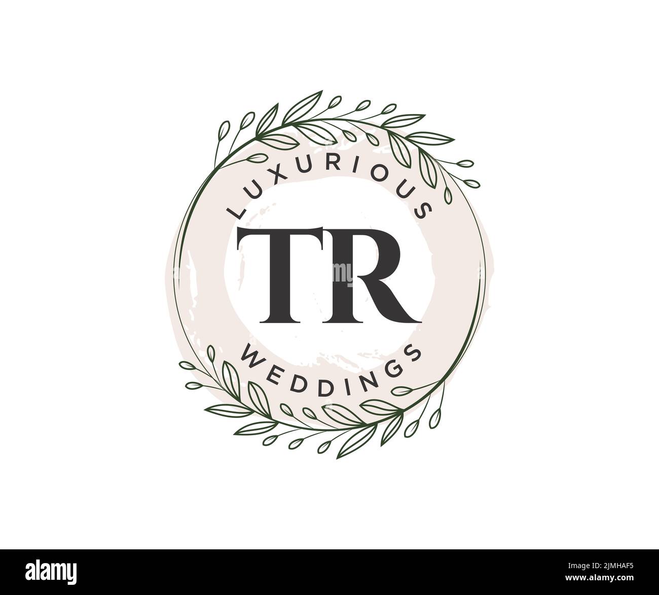 TR Initials letter Wedding monogram logos template, hand drawn modern ...