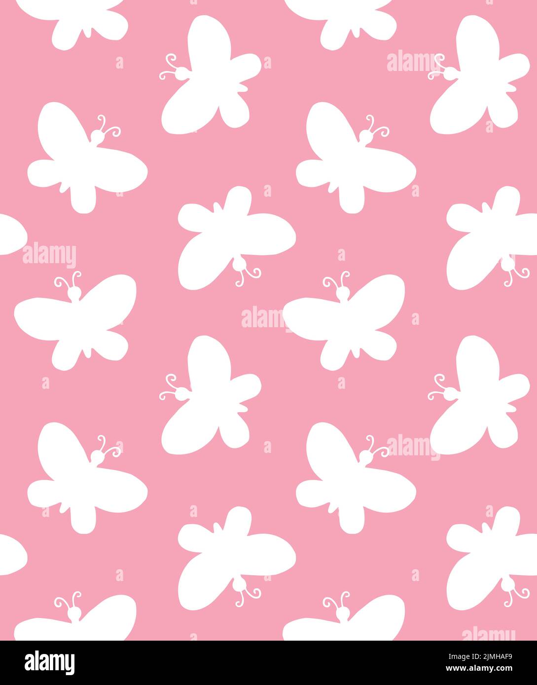 Vector seamless pattern of hand drawn doodle sketch butterfly butter ...