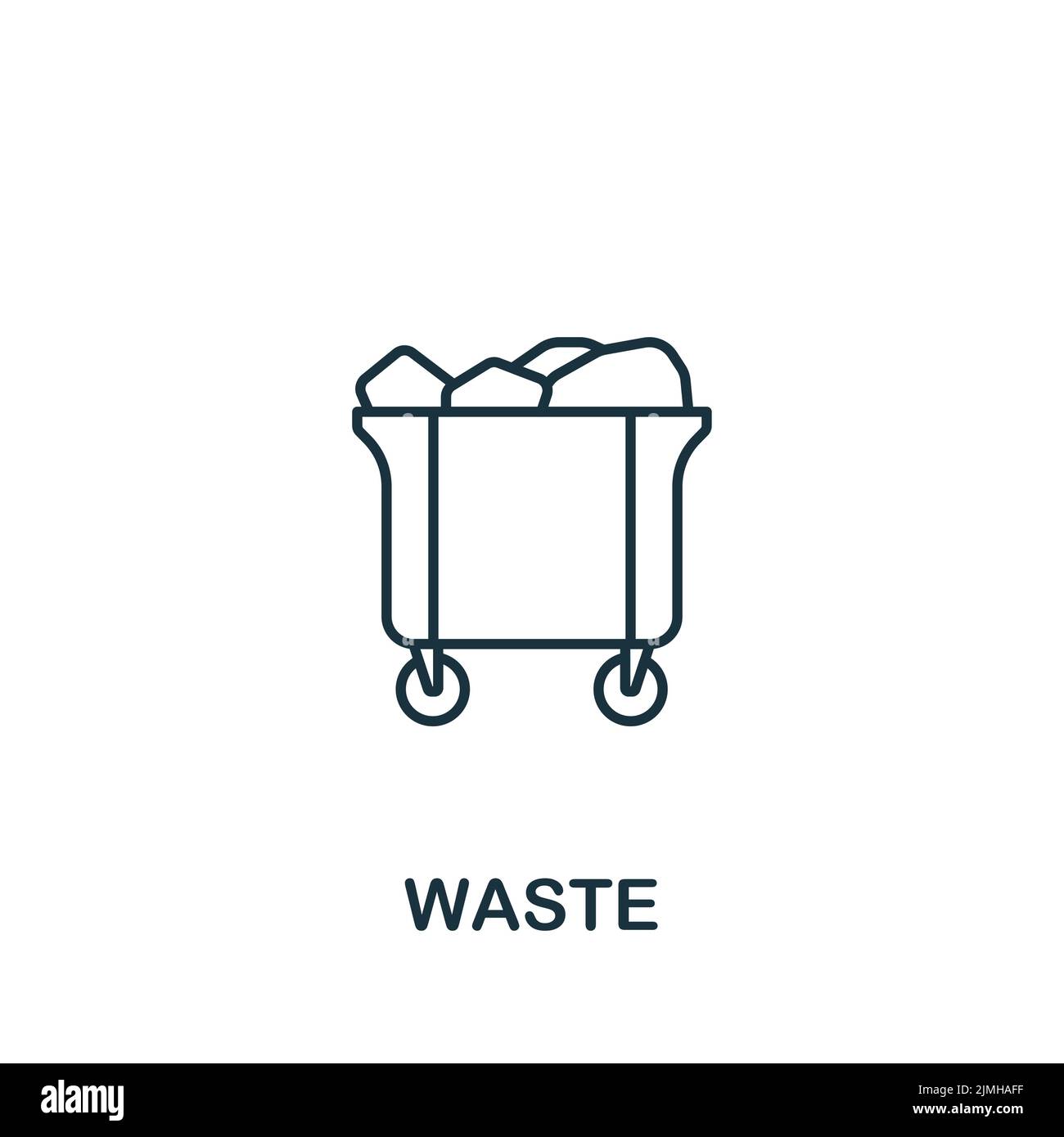 Waste icon. Monochrome simple icon for templates, web design and ...