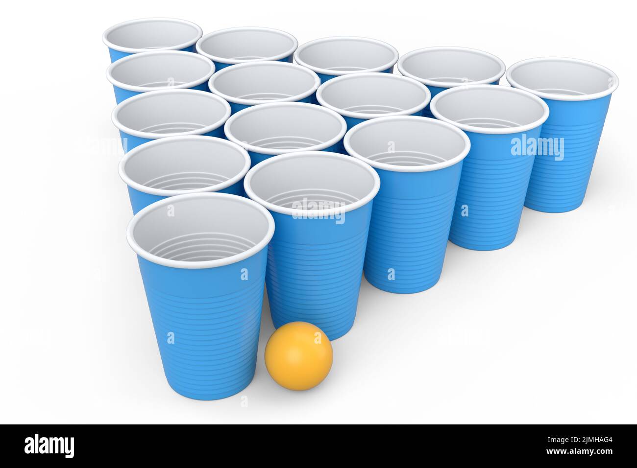 Set of plastic disposable party cup isolated on white background. 3d ...