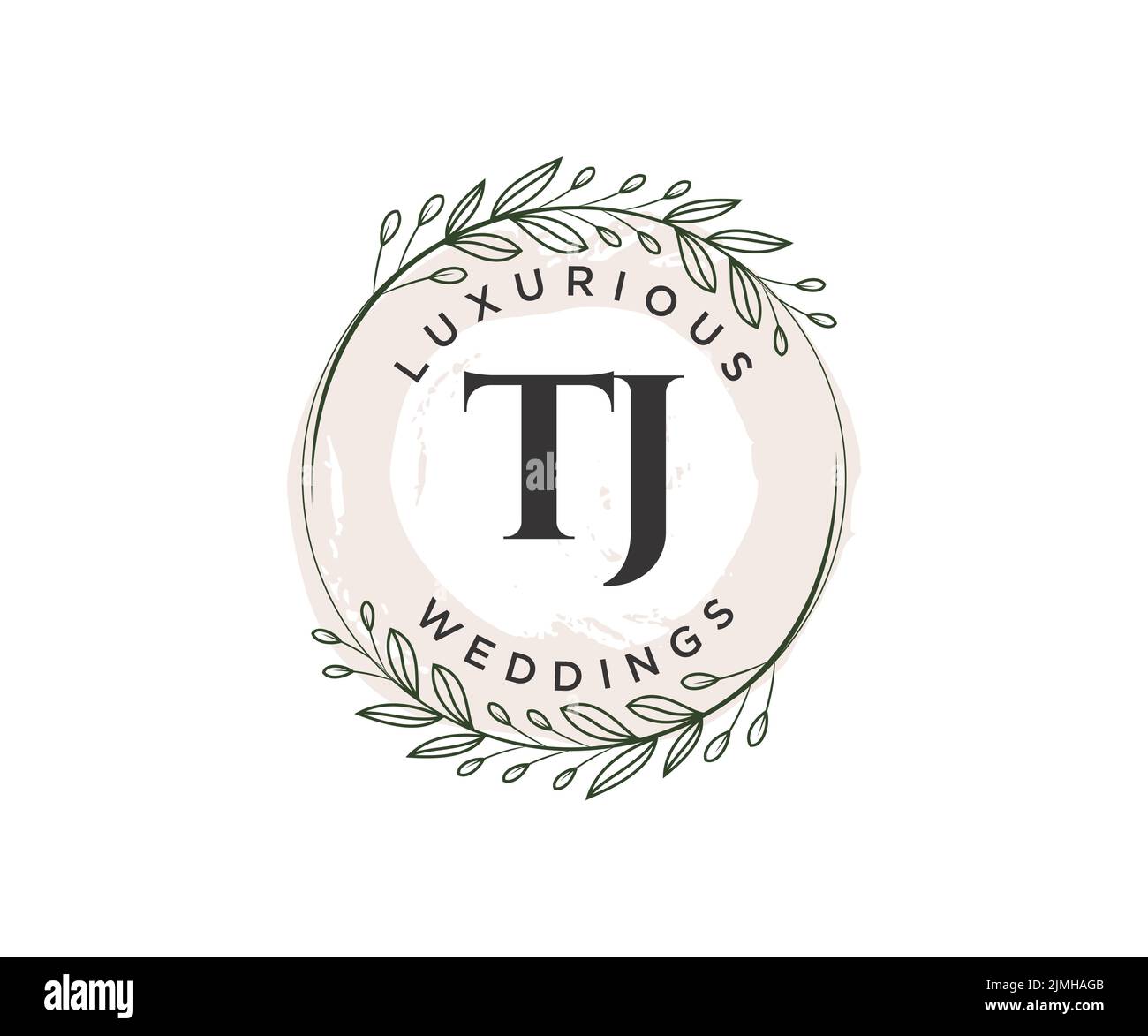TJ Initials letter Wedding monogram logos template, hand drawn modern ...