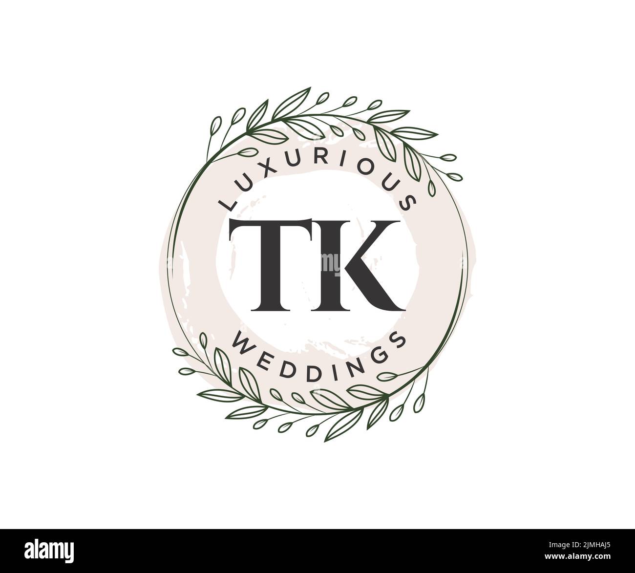TK Initials letter Wedding monogram logos template, hand drawn modern ...