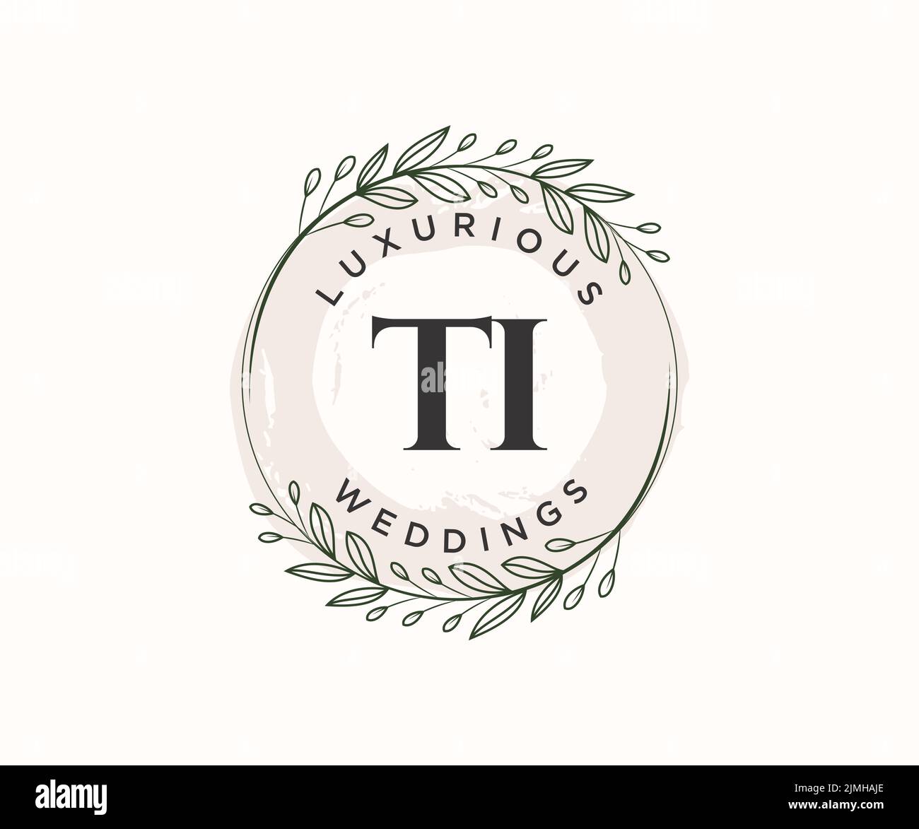 TI Initials letter Wedding monogram logos template, hand drawn modern ...