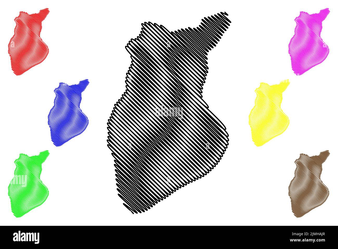 Uloya island (Kingdom of Norway) map vector illustration, scribble ...