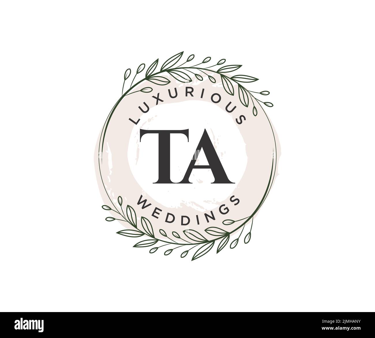TA Initials letter Wedding monogram logos template, hand drawn modern ...