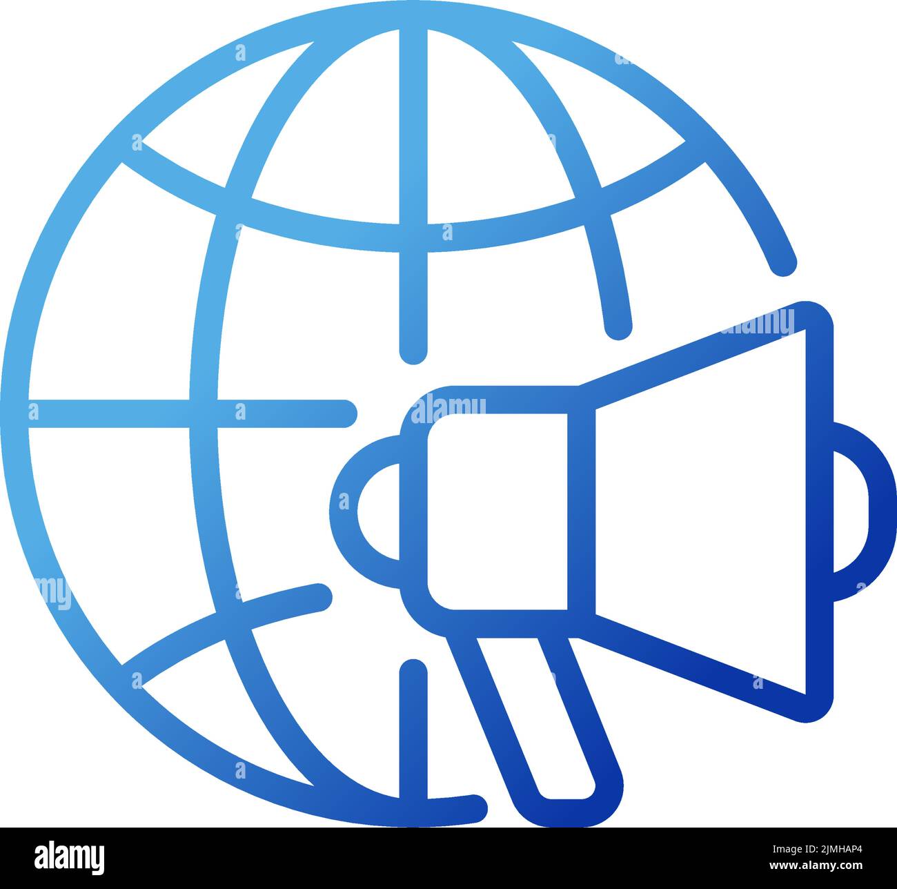 Global marketing pixel perfect gradient linear vector icon Stock Vector ...