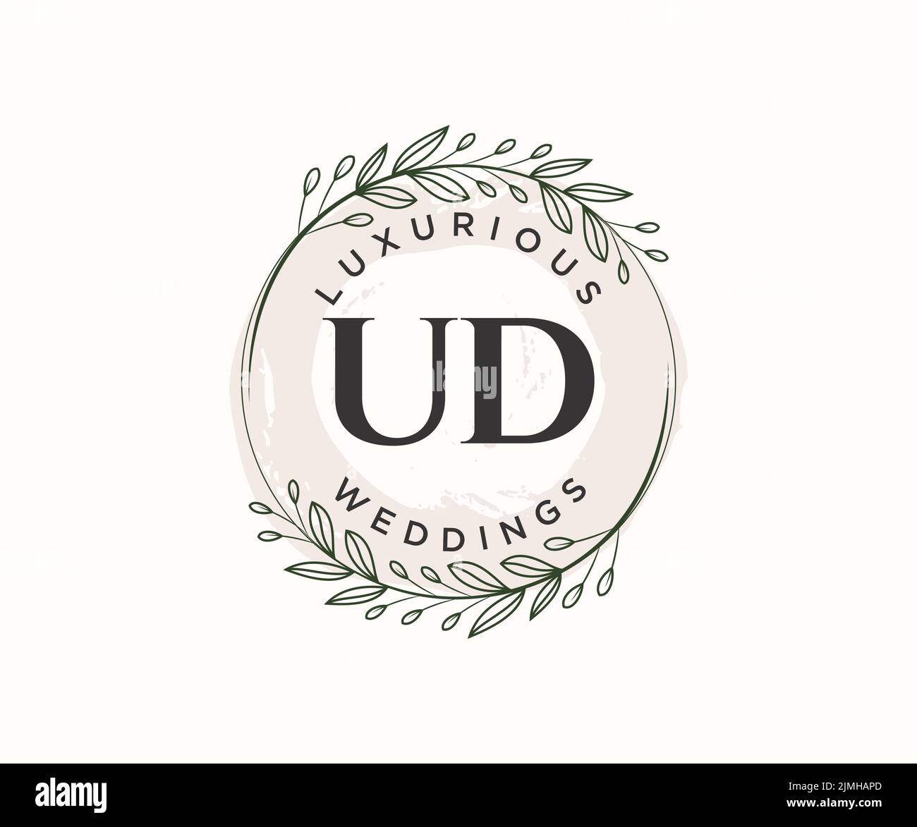 UD Initials letter Wedding monogram logos template, hand drawn modern ...