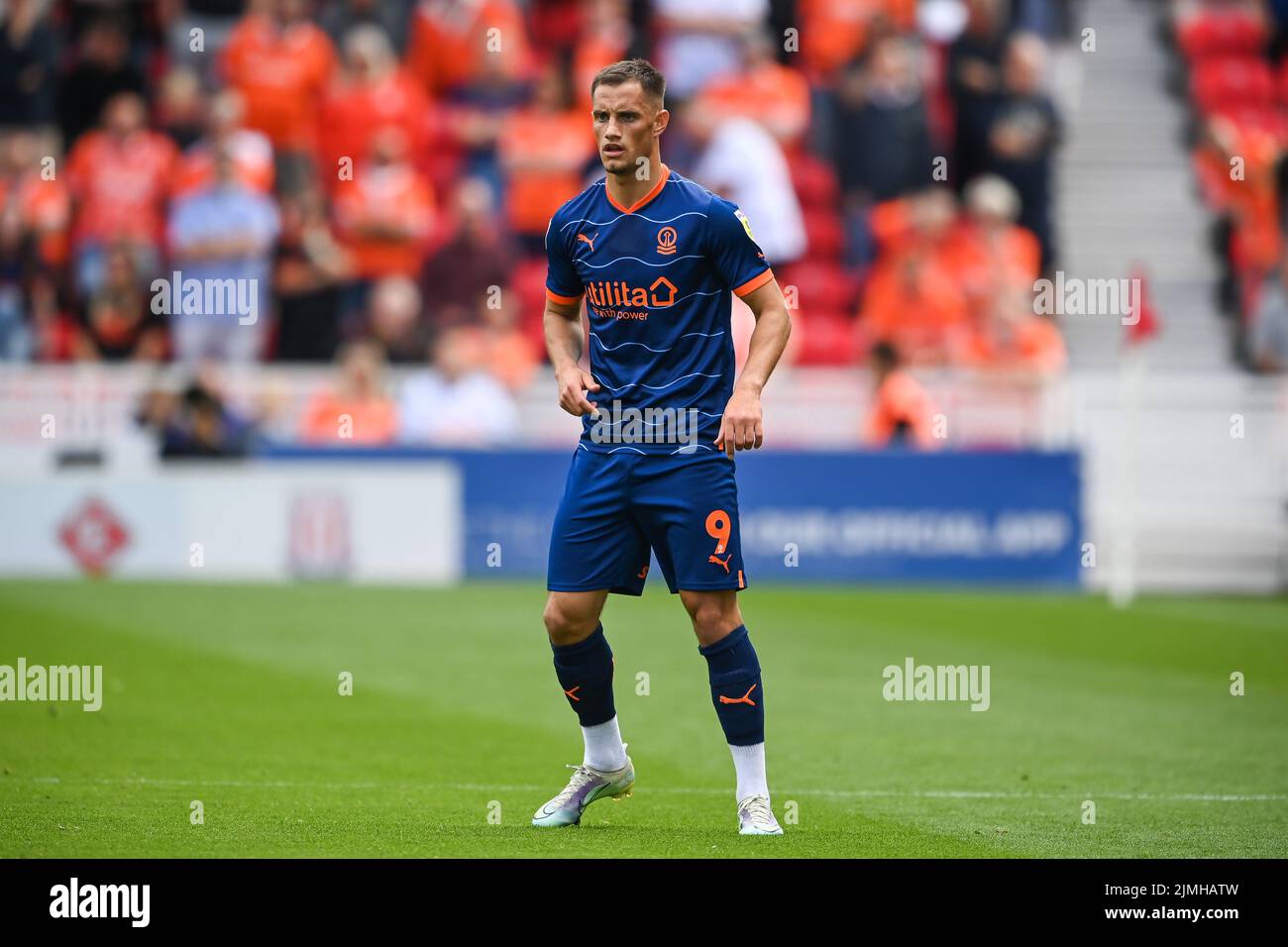 Jerry Yates #9 of Blackpool during the game Stock Photo - Alamy