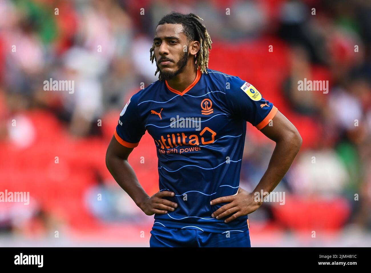 Dominic Thompson #23 of Blackpool during the game Stock Photo - Alamy