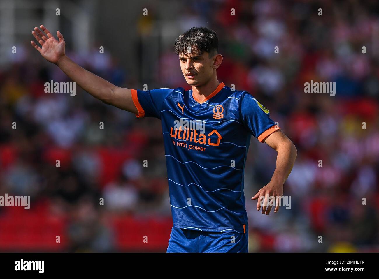 Charlie Patino #28 of Blackpool during his debut Stock Photo - Alamy