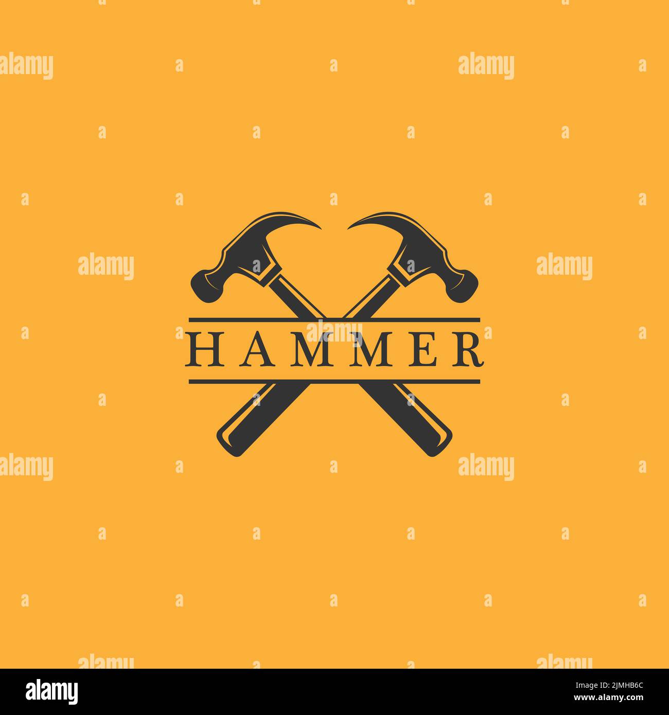 hammer building construction tools judge logo vector icon vintage Stock ...