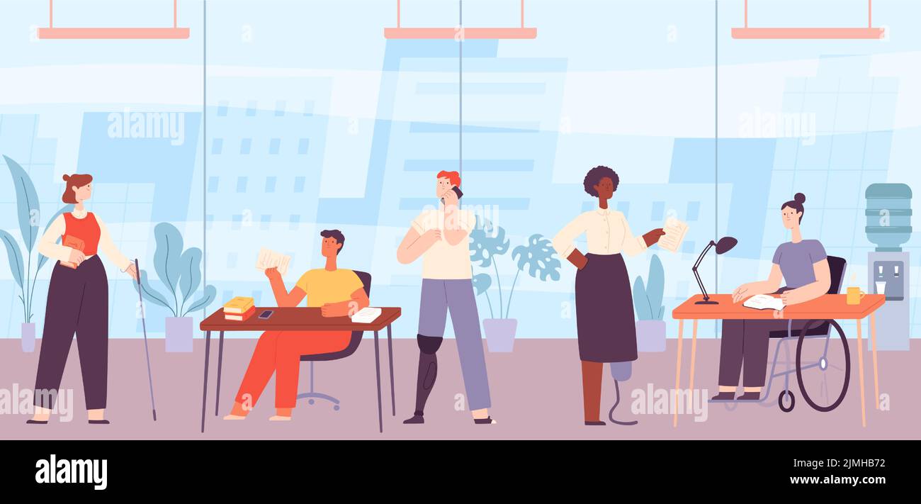 Person with disabilities working Stock Vector Images - Alamy