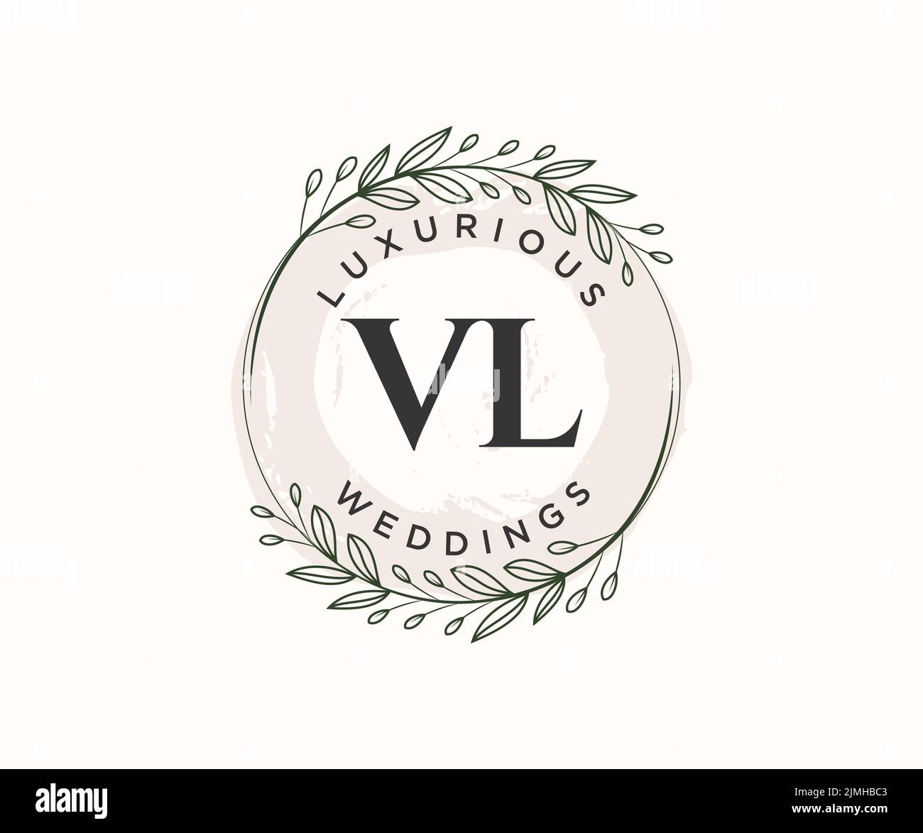 VL Initials letter Wedding monogram logos template, hand drawn modern ...