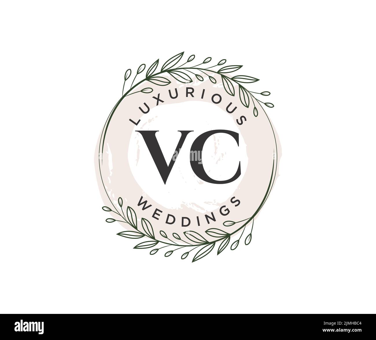 VC Initials letter Wedding monogram logos template, hand drawn modern ...