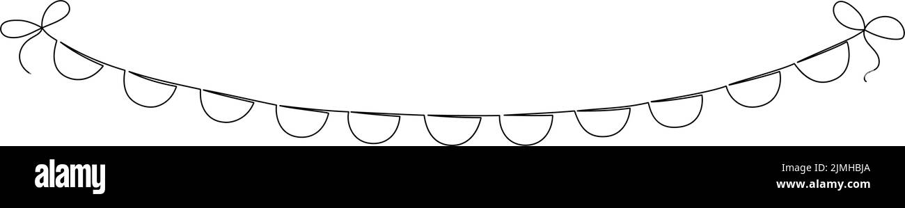Continuous line drawing of garland. Vector illustration Stock Vector ...