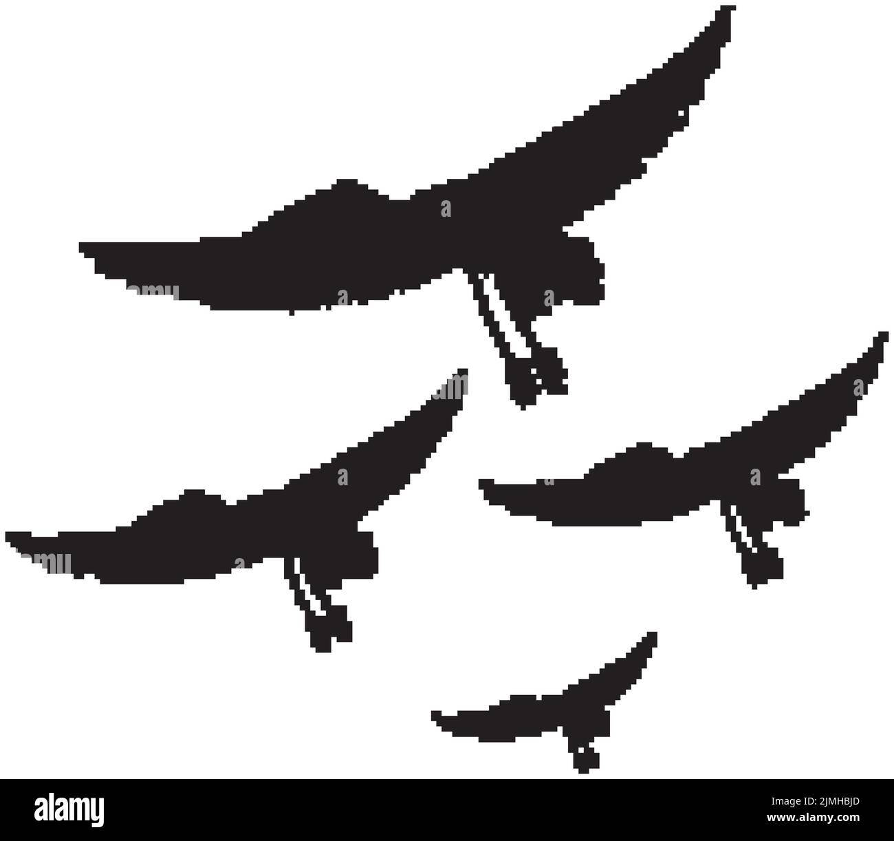 Silhouette stork birds flying illustration Stock Vector Image & Art - Alamy