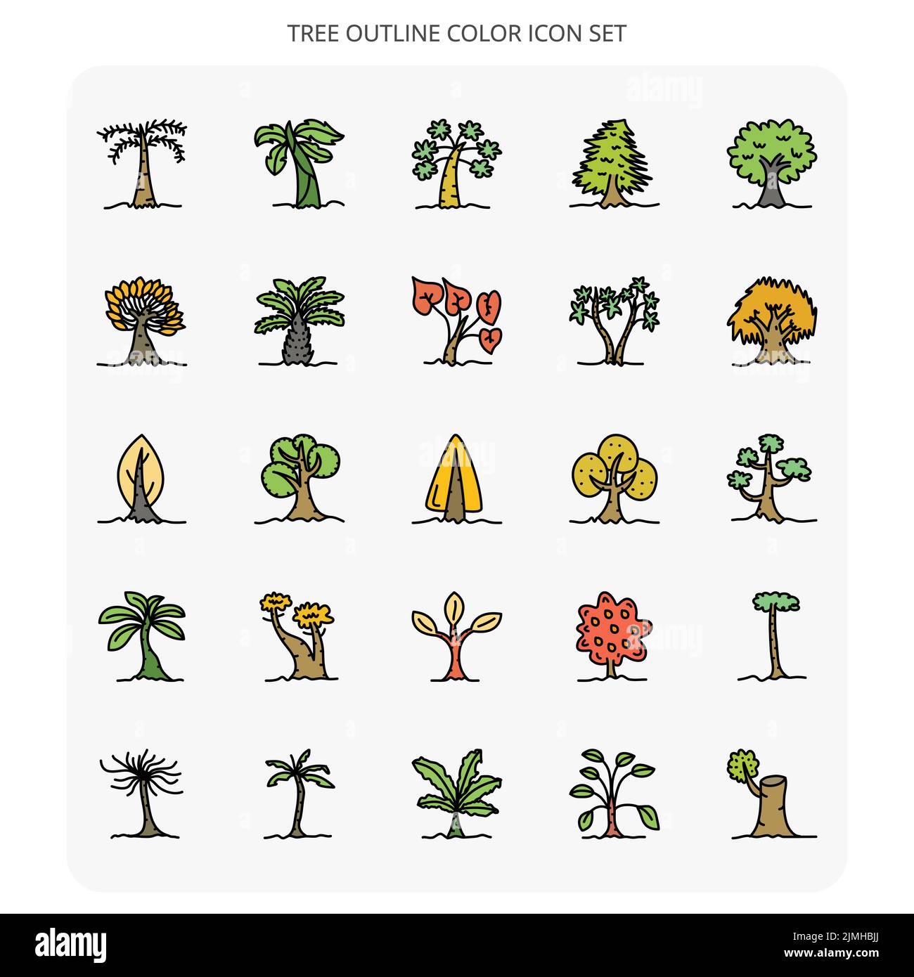 A set of tree icons with a white background Stock Vector Image & Art ...