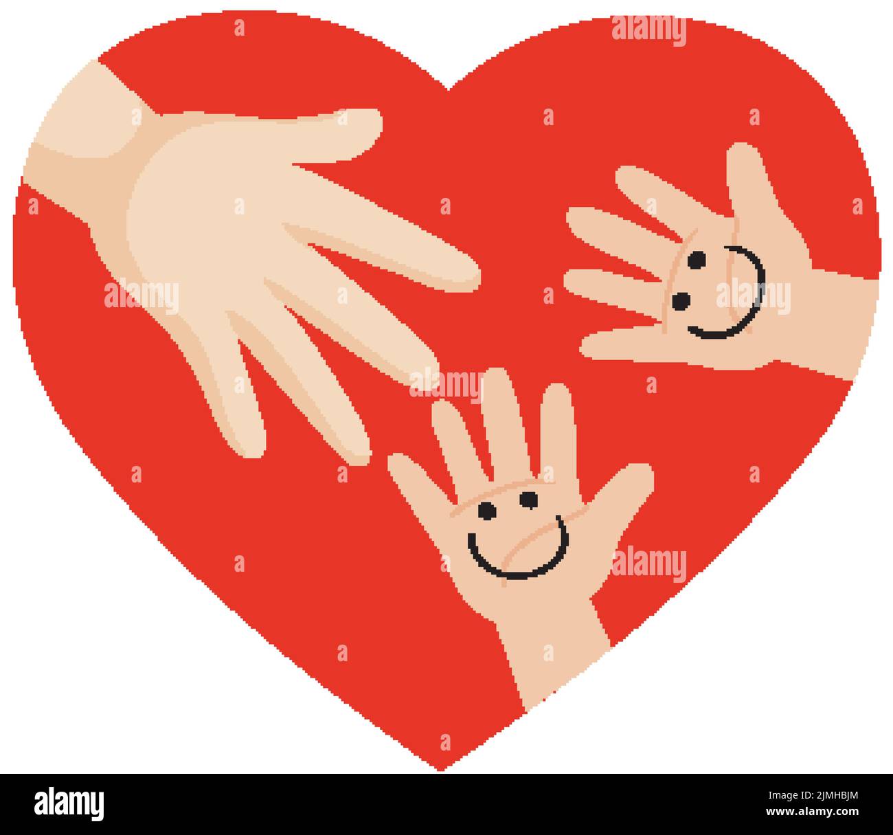 Raising human hands with heart illustration Stock Vector Image & Art ...