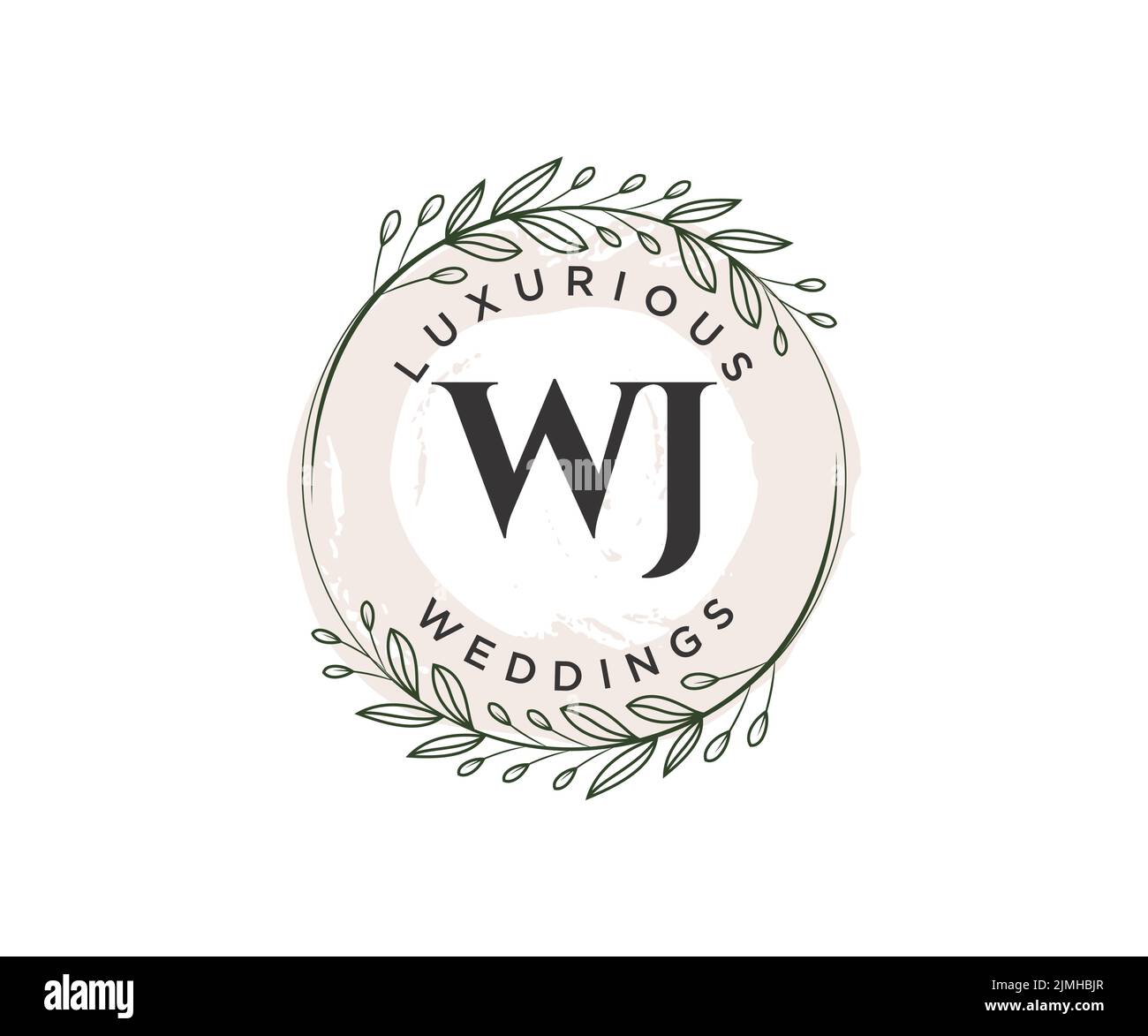 WJ Initials letter Wedding monogram logos template, hand drawn modern ...