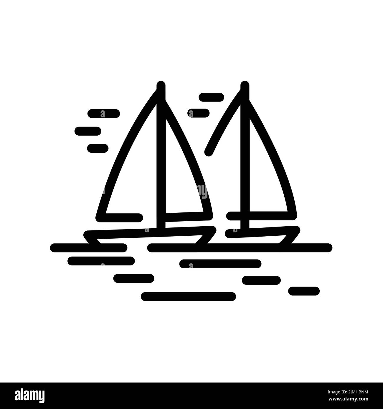 Sailing black line icon. Water activity. Pictogram for web page Stock ...