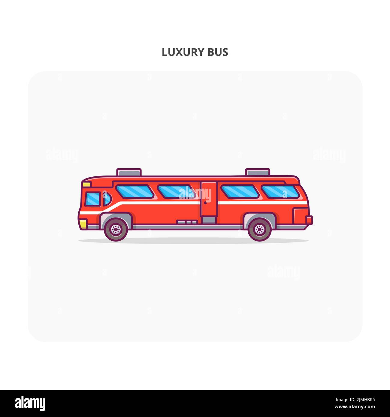 An illustration of a red bus with a white background Stock Vector Image ...