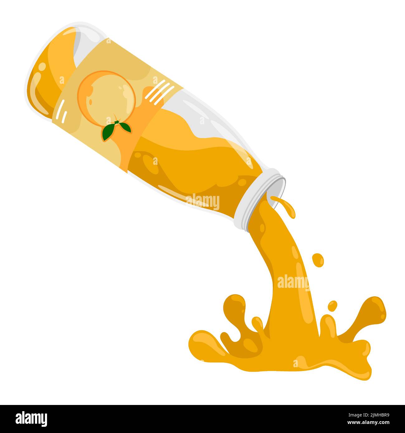 Orange juice is pouring from an open bottle. Cool fruit drinks in hot ...