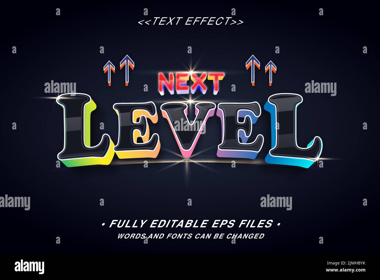 A vector design of A wallpaper with "next level" text with colorful ...
