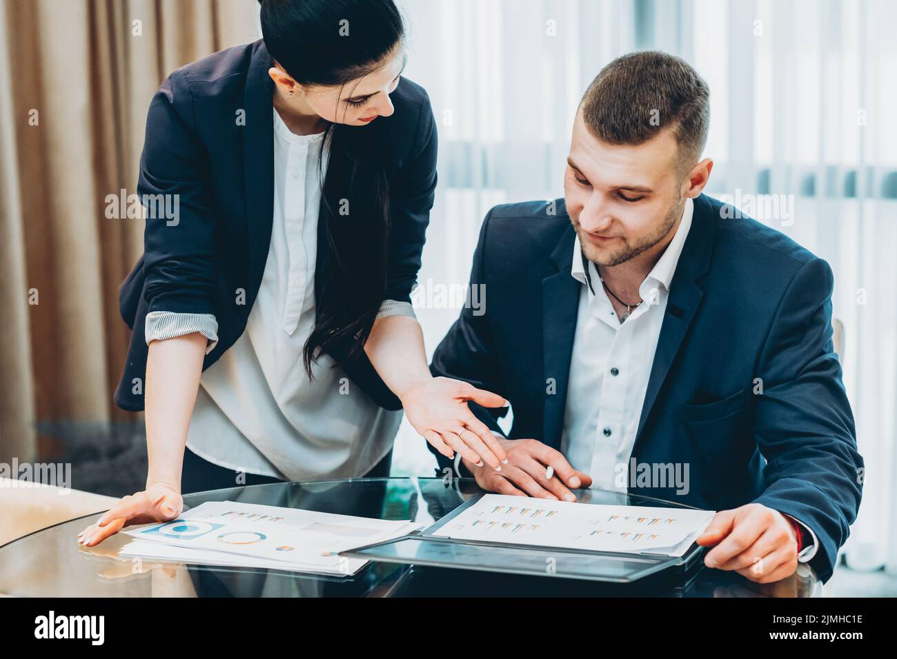 office routine female assistant manager chief Stock Photo - Alamy