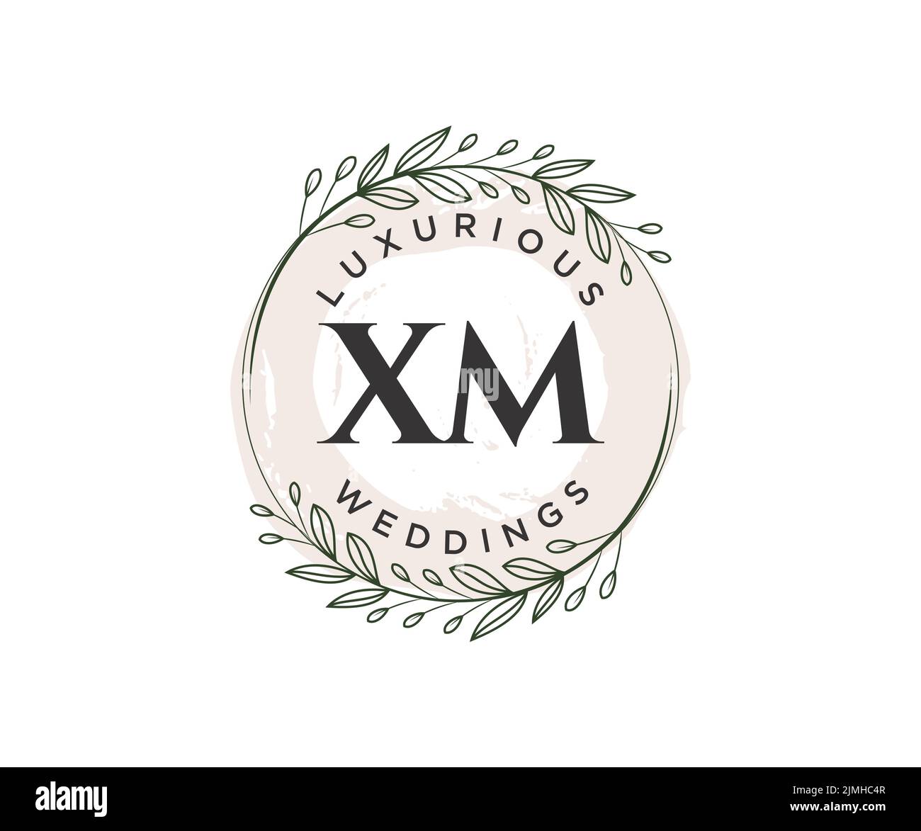 XM Initials letter Wedding monogram logos template, hand drawn modern ...