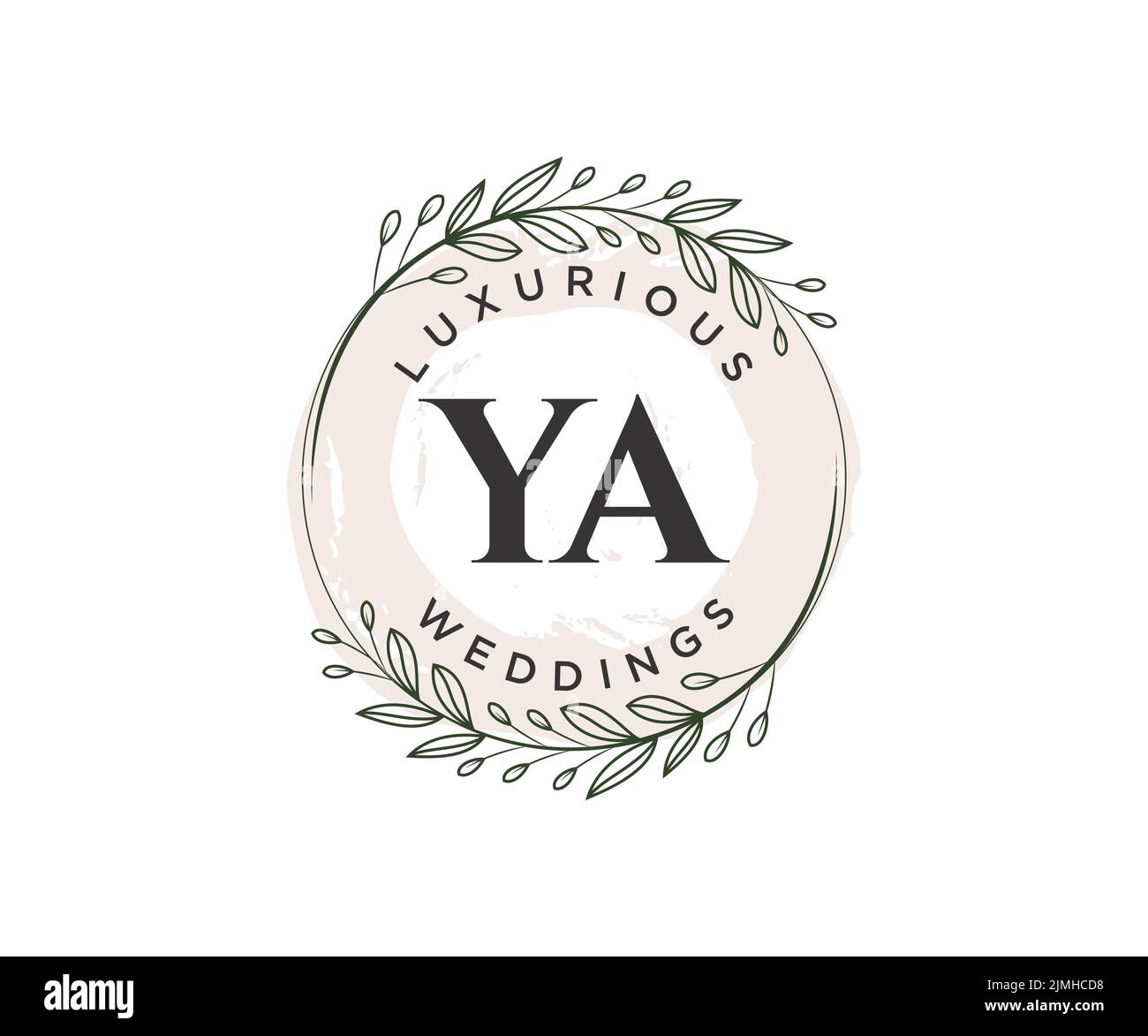 YA Initials letter Wedding monogram logos template, hand drawn modern ...