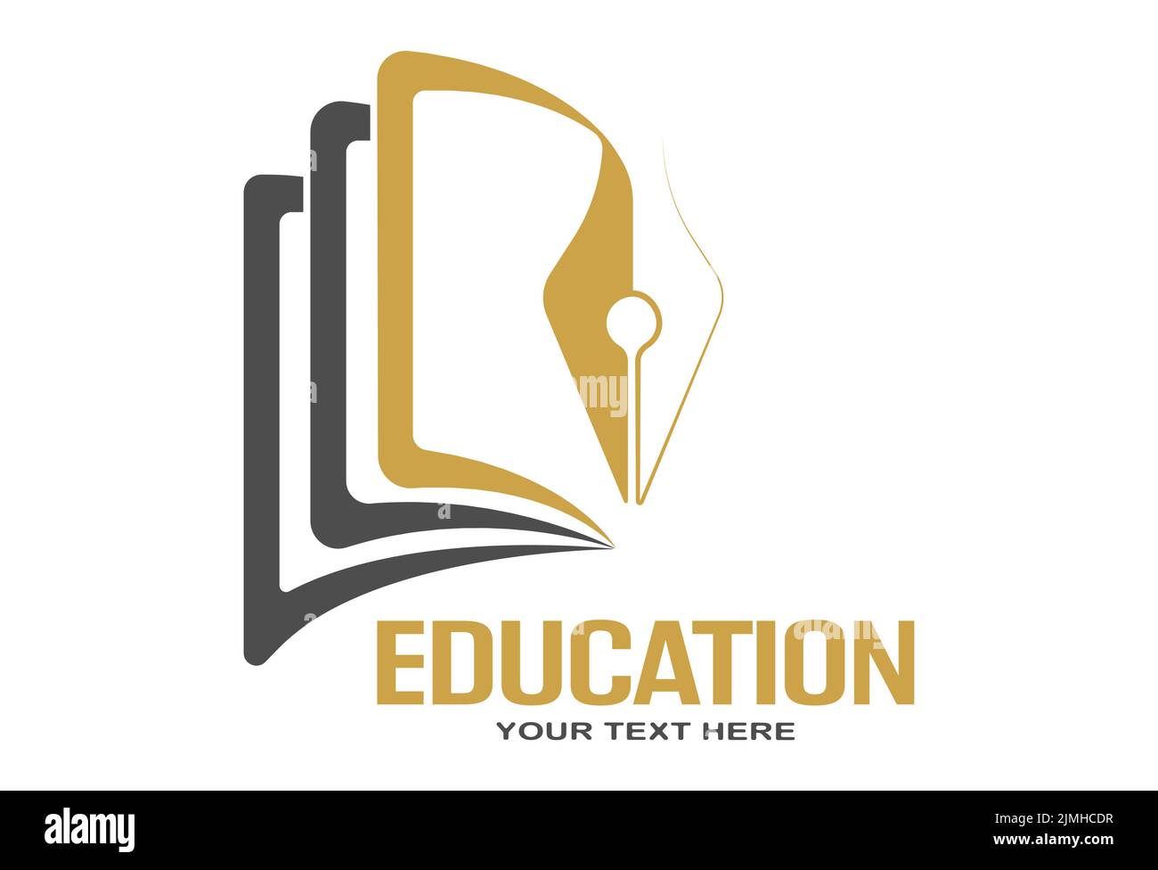 Education. Logo template with an open book and a pen. A sample for ...