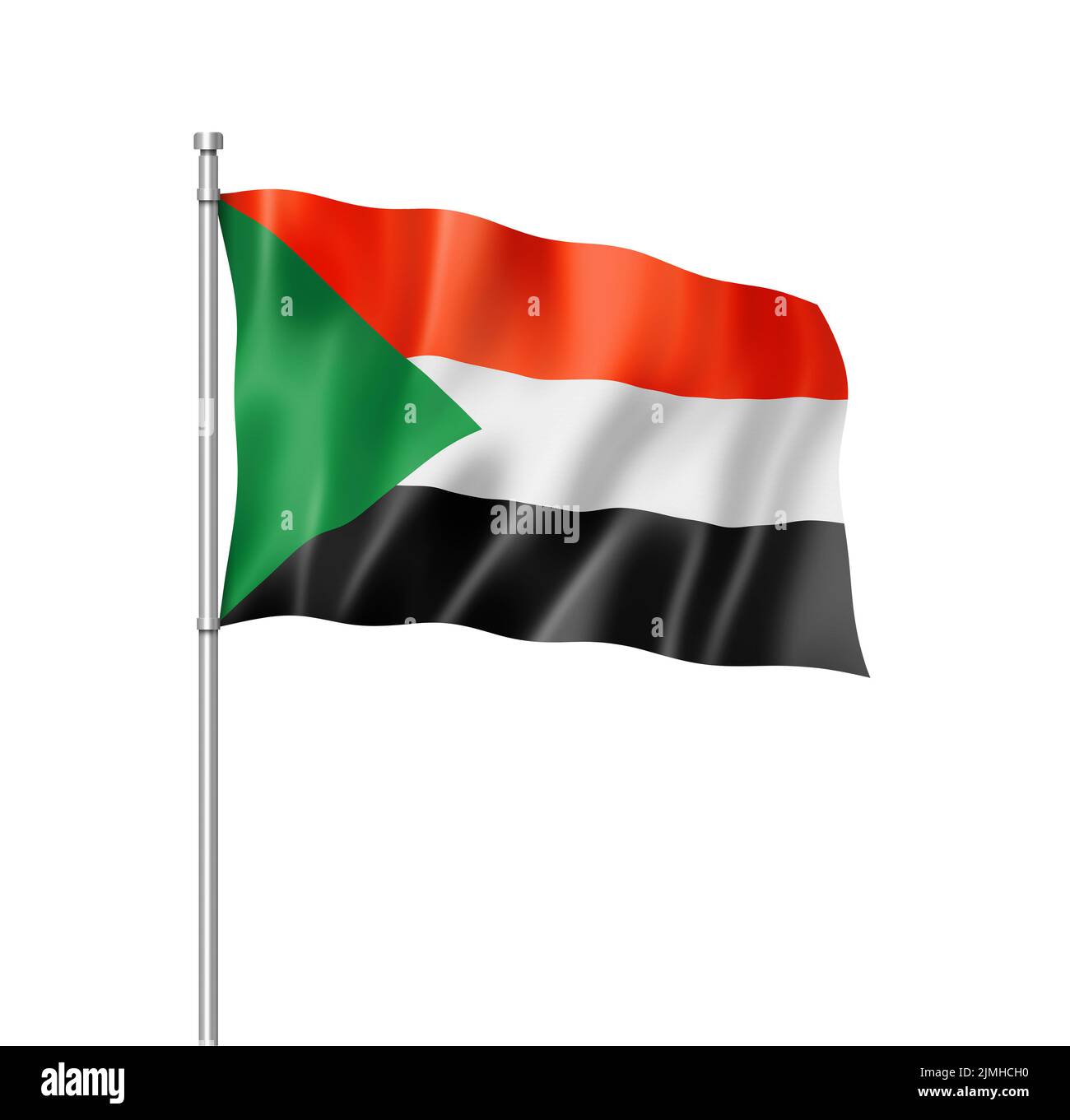 Sudan flag waving on wind hi-res stock photography and images - Alamy