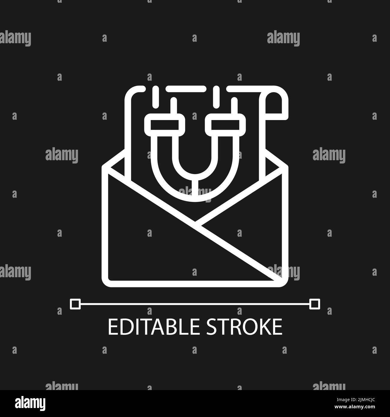 Email marketing pixel perfect white linear icon for dark theme Stock ... Email marketing pixel perfect white linear icon for dark theme Stock ...