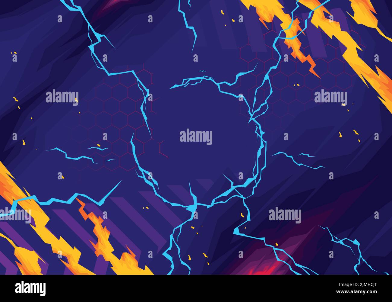 A vector of an abstract background with electric and fire elements ...