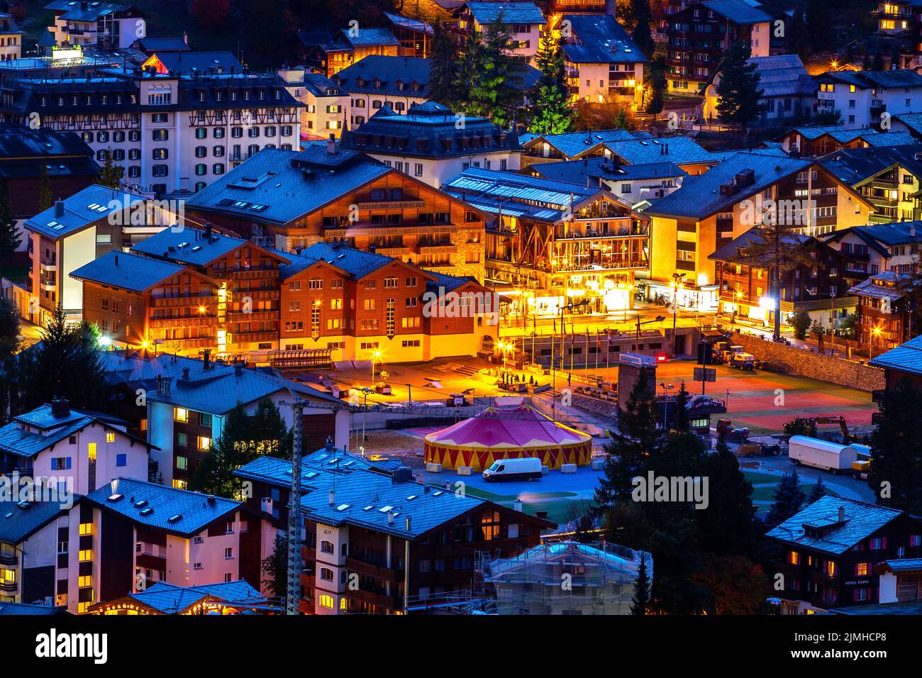Zermatt, Switzerland by night. Swiss alps Stock Photo - Alamy