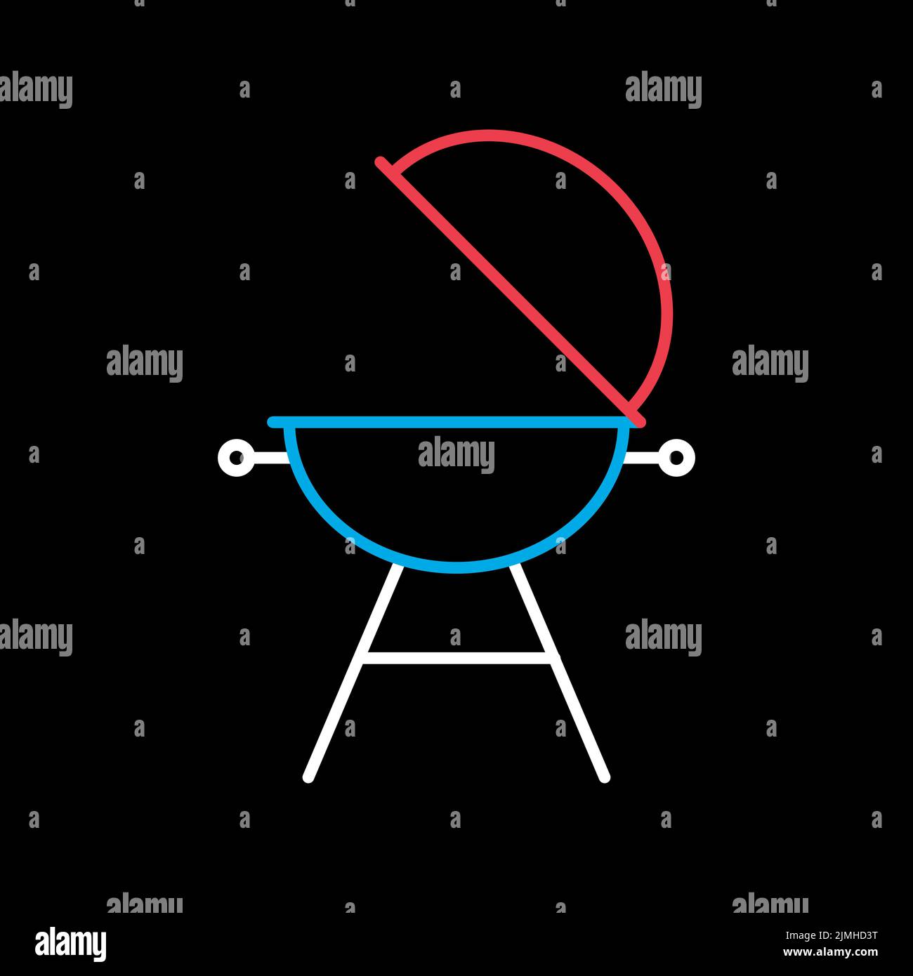 Grill barbeque cookout vector isolated on black background icon. Graph ...