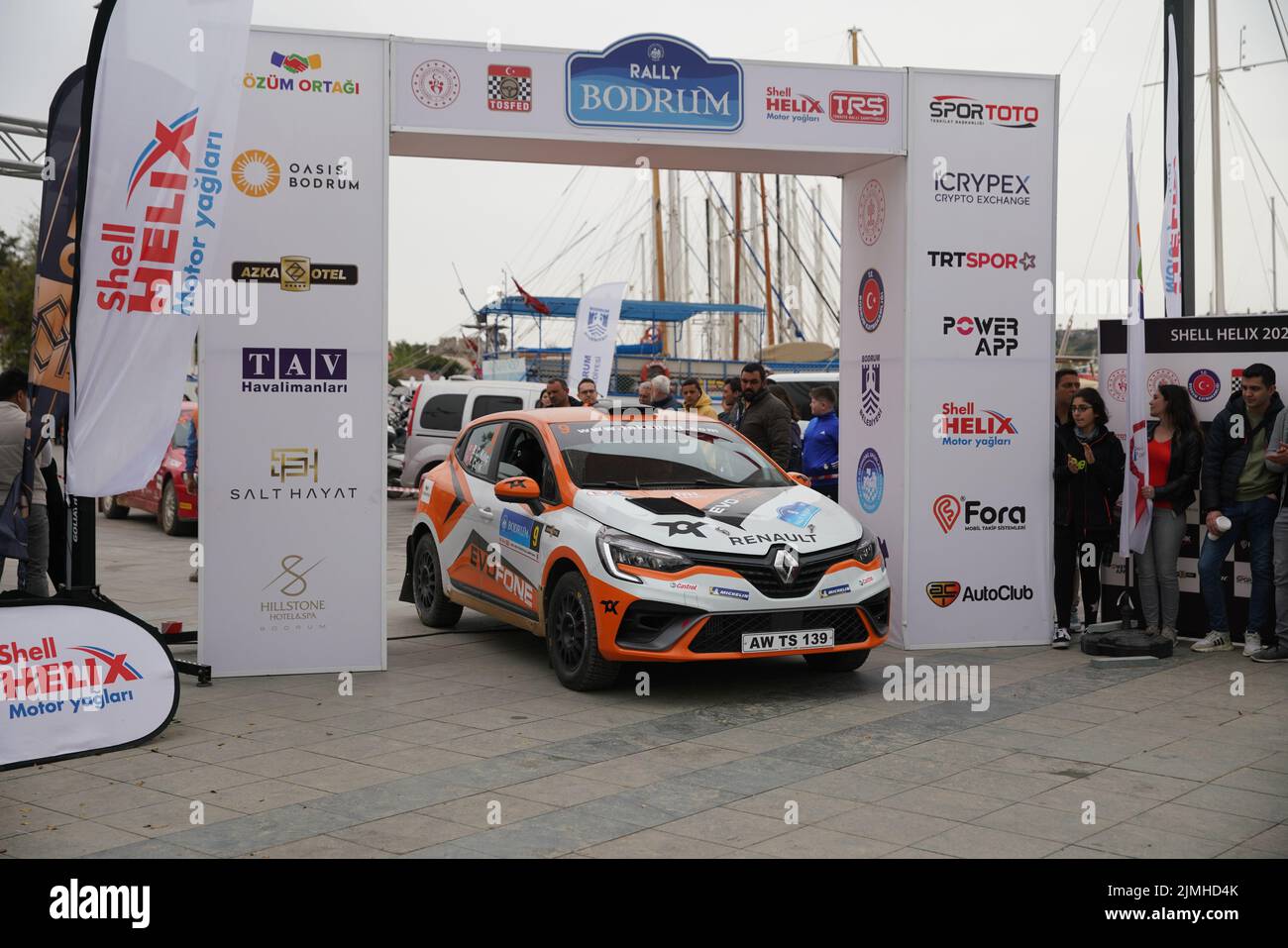 MUGLA, TURKEY - APRIL 17, 2022: Bugra Can Kilic with Renault Clio ...