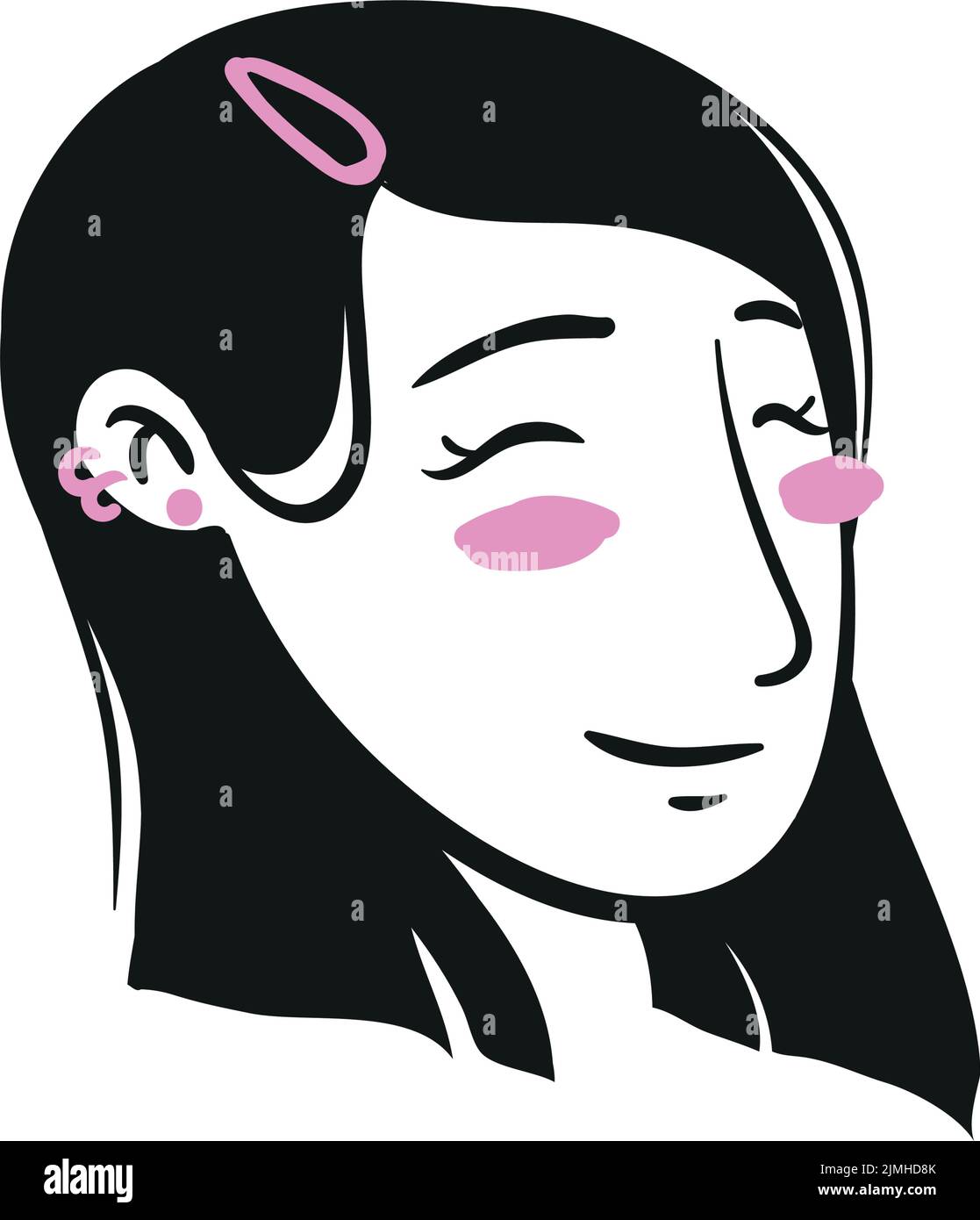 Blushing Woman Face Stock Vector Image And Art Alamy