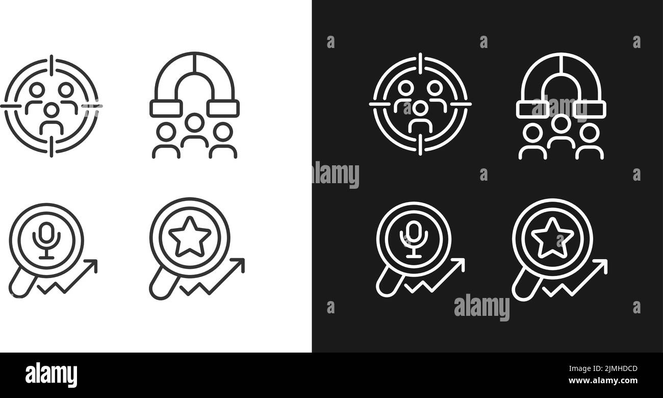 Audience research pixel perfect linear icons set for dark, light mode Stock Vector Image & Art ...