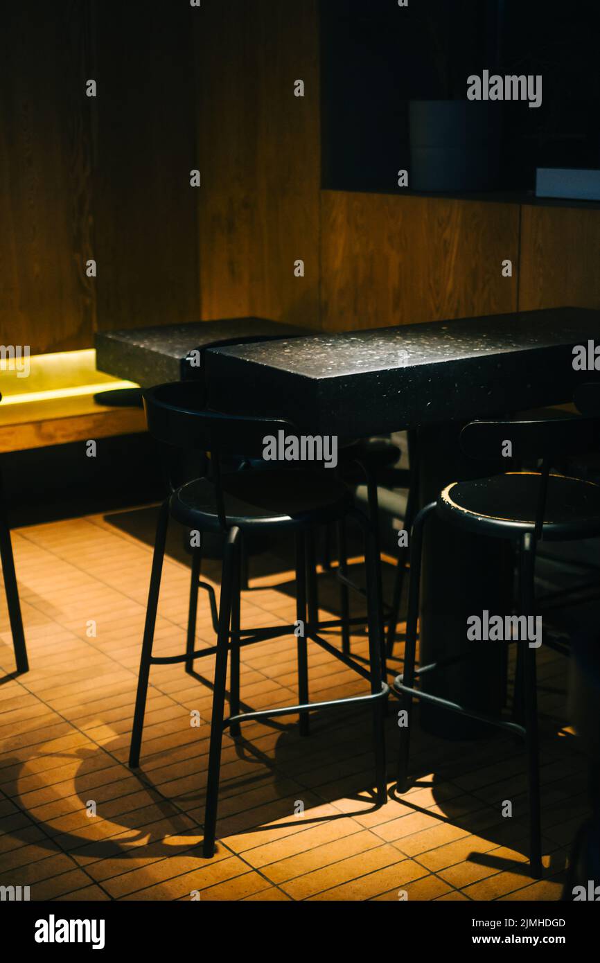 Interior of asian restaurant, empty table in the evening Stock Photo ...