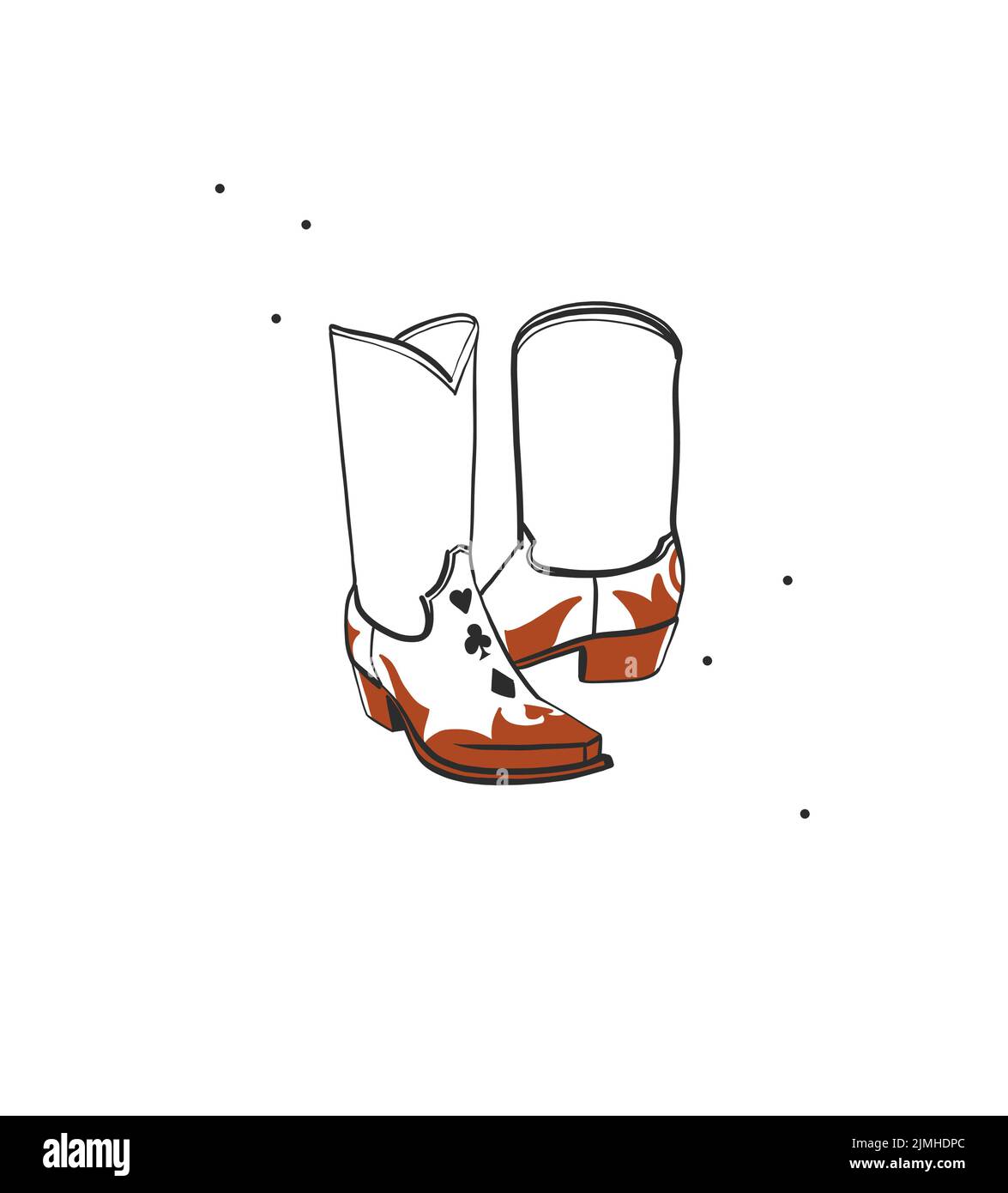 Cowboy hat boots drawn Cut Out Stock Images & Pictures - Alamy