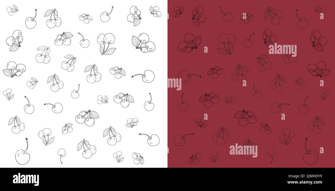 Cherry Fruits vector illustration outline doodle icon For web, app and ...