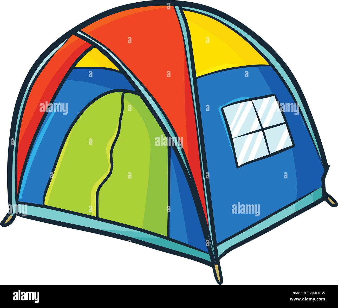 A vector illustration of a cool, colorful tent isolated on a white ...