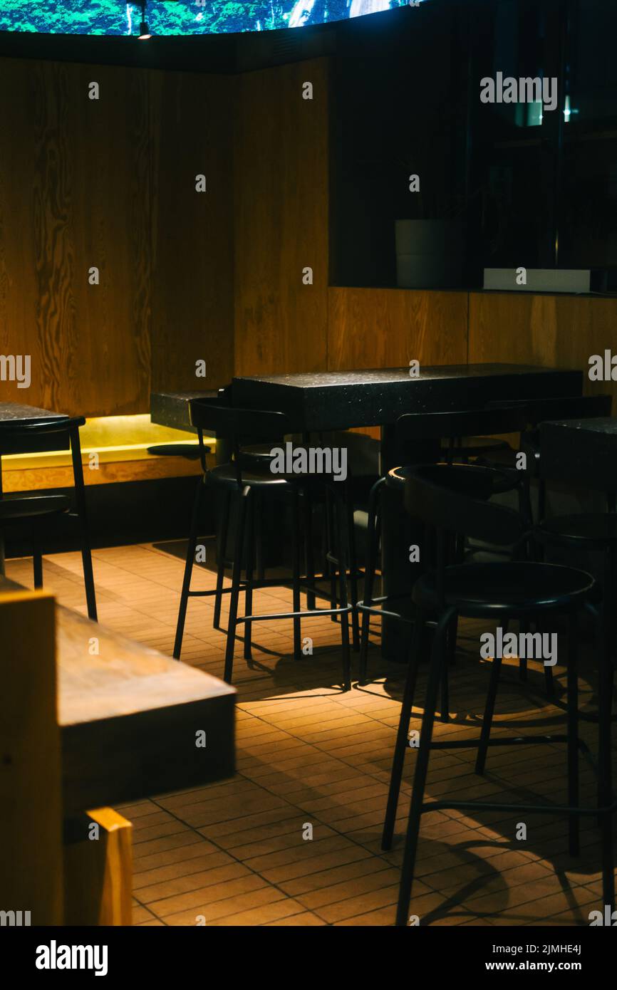 Interior of asian restaurant, empty table in the evening Stock Photo ...