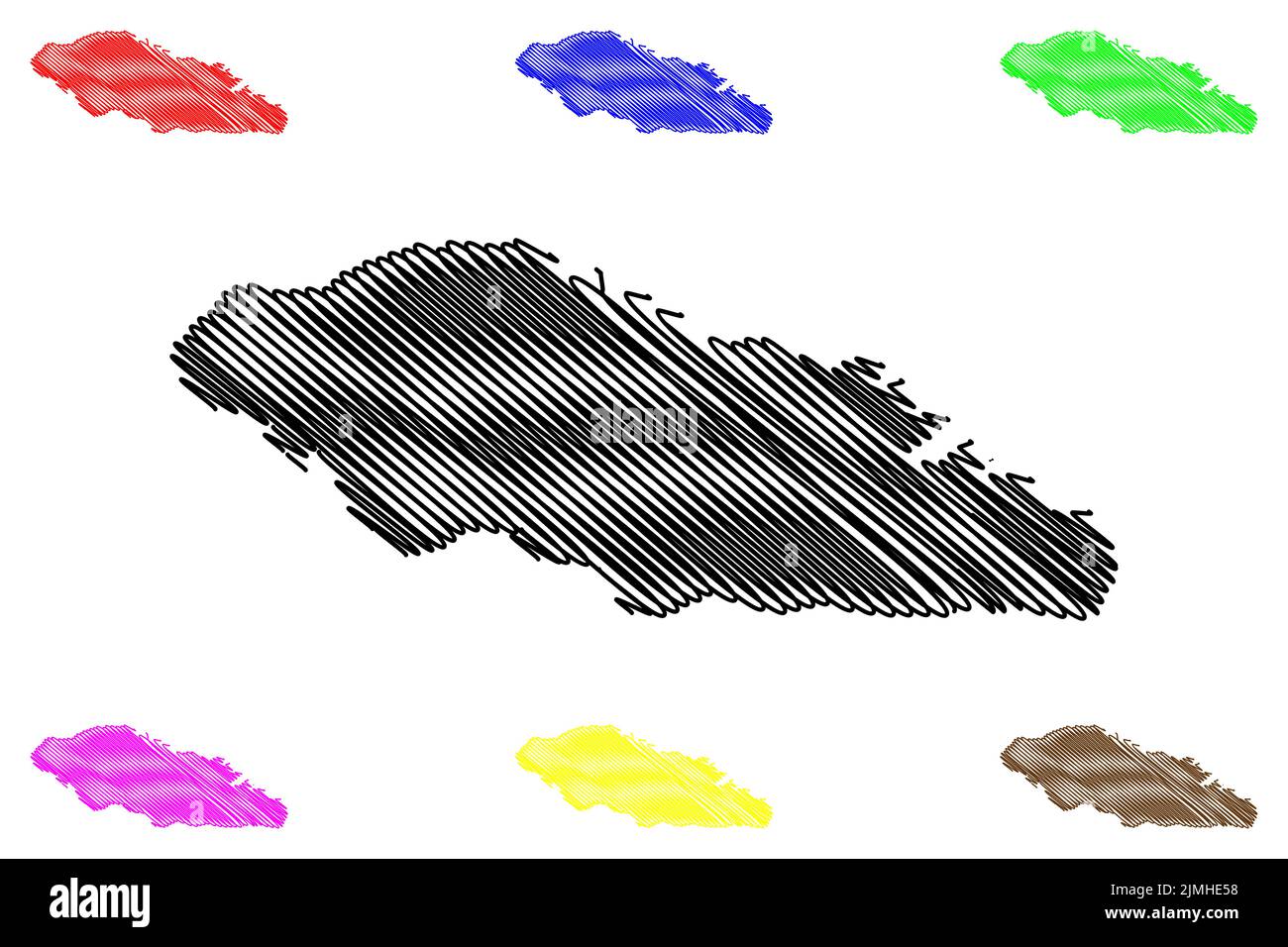 Upolu island (Samoa Islands Archipelago, Polynesia) map vector ...